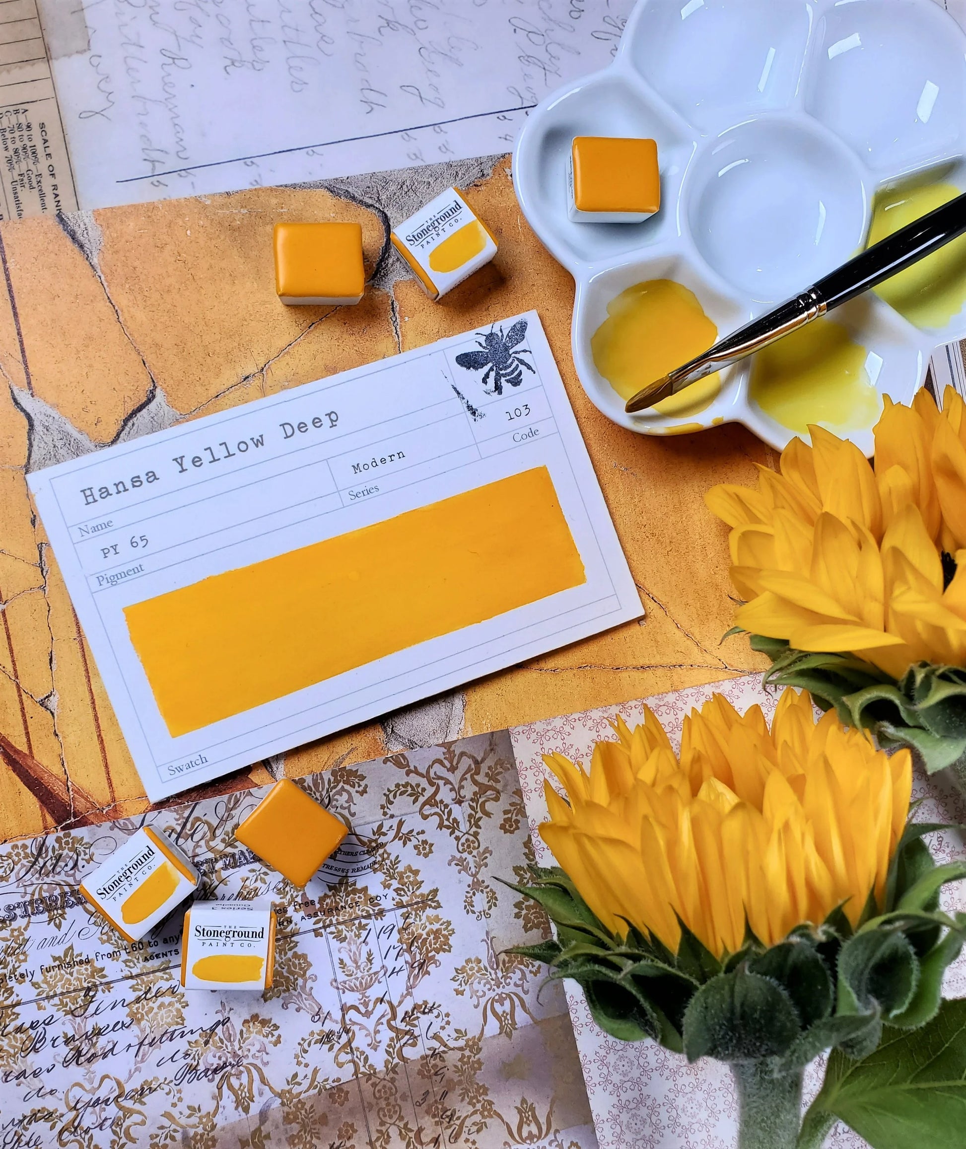 Hansa Yellow Deep ~ Gouache – Stoneground Paint Company